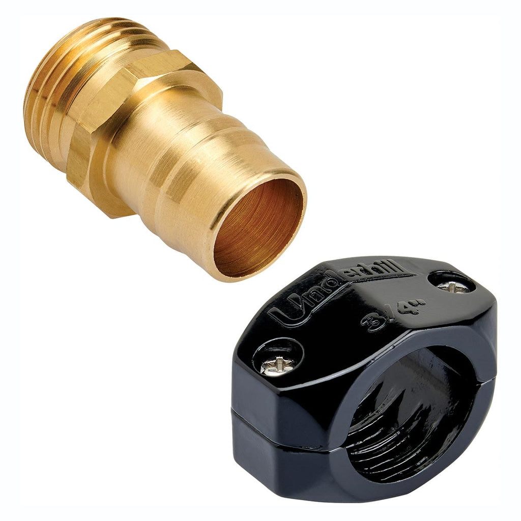 Underhill Hose Diameter Brass Male Mender with Clamp | Gemplers