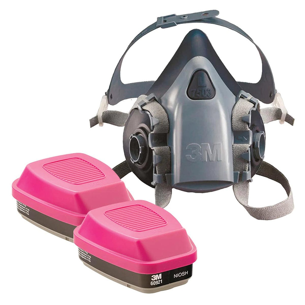 3M 7500 Series Medium Half-Mask Respirator with OV P100 Cartridges ...