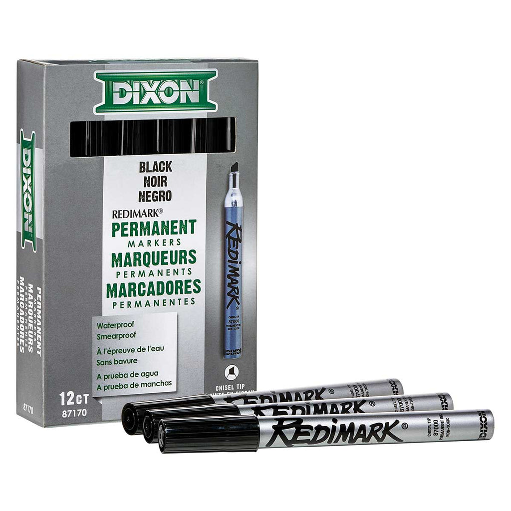 Dixon Redimark Metal Barrel Permanent Markers | 12 Pk | Gemplers