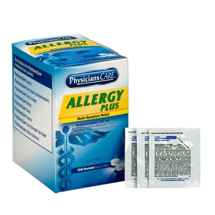 PhysiciansCare Allergy Plus Multi-Symptom Relief Tablets 90091 | Gemplers
