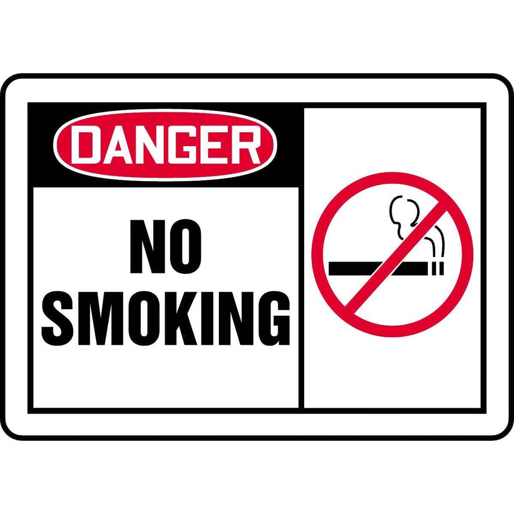 Danger No Smoking Graphic Alert Sign, 14"W x 10"H | Gemplers